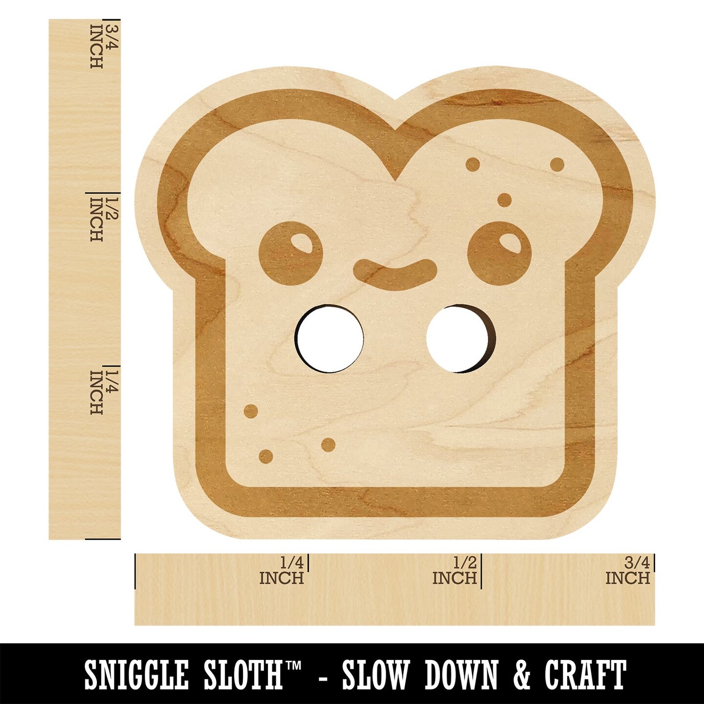 Cute and Kawaii Happy Toast Bread Wood Buttons for Sewing Knitting ...