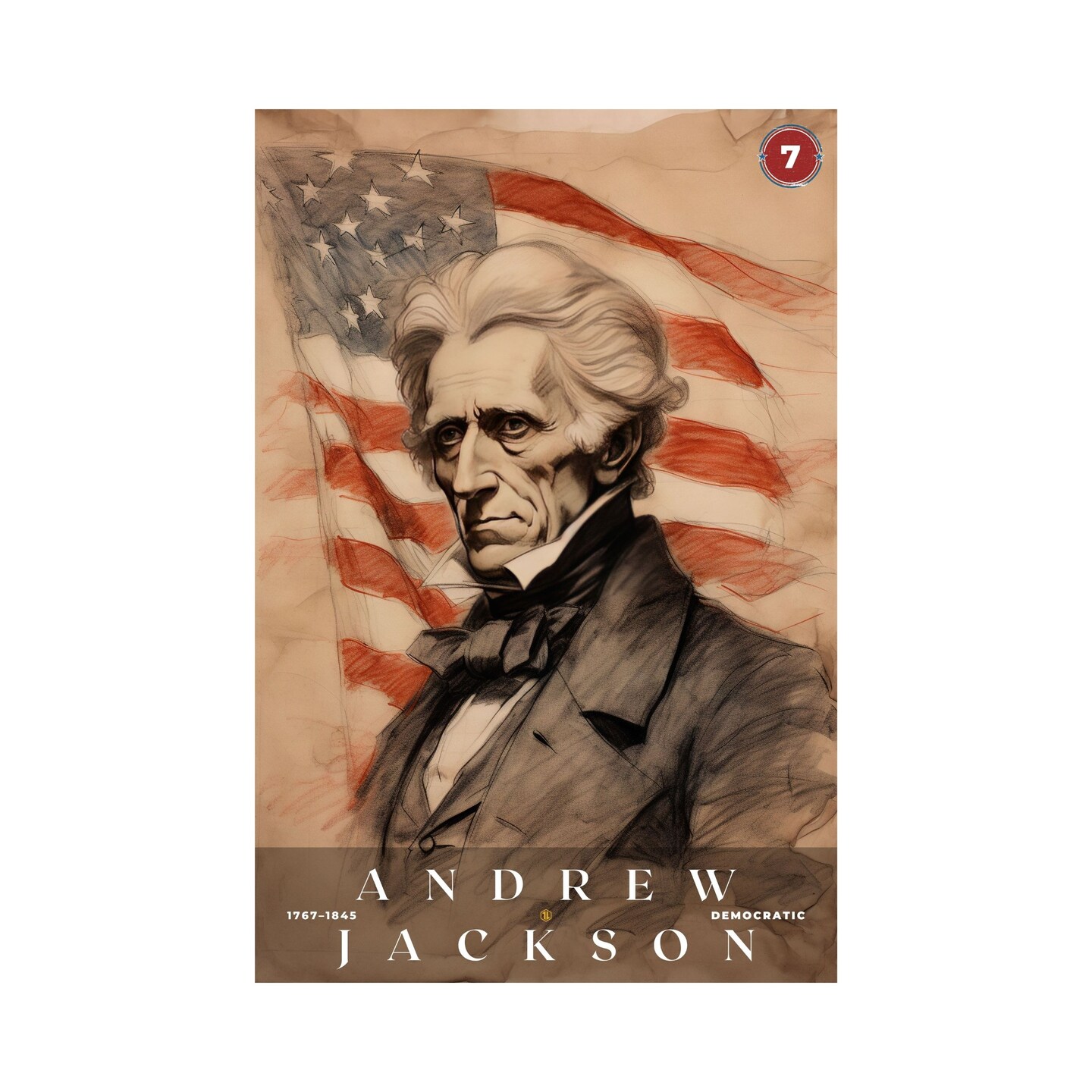 Andrew Jackson Poster, US President Print, Office Poster, Home Decor ...