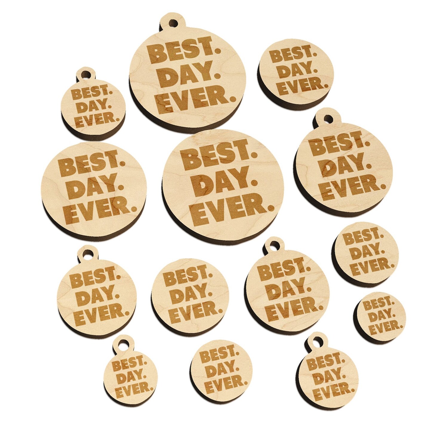 Best Day Ever Bold Text Mini Wood Shape Charms Jewelry DIY Craft | Michaels