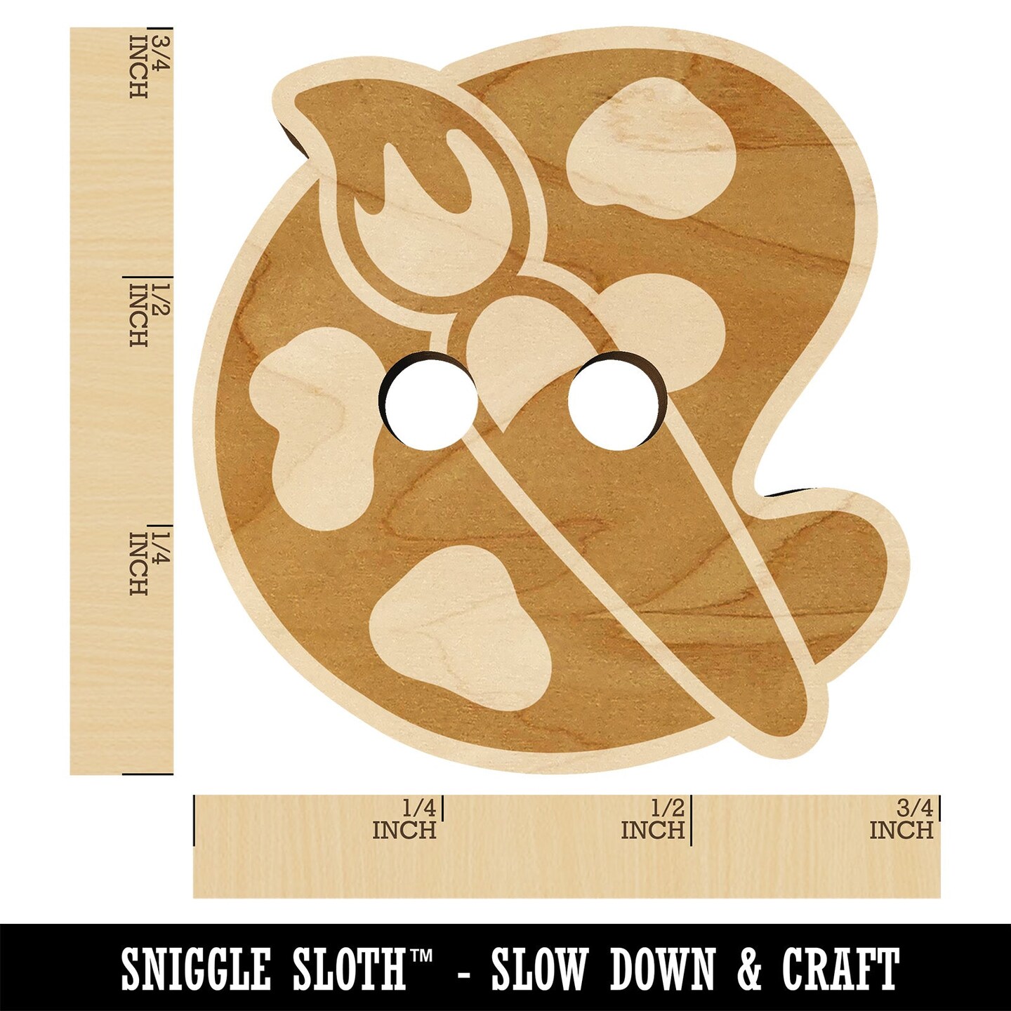 Paintbrush Artist Paint Palette Art Wood Buttons for Sewing Knitting ...