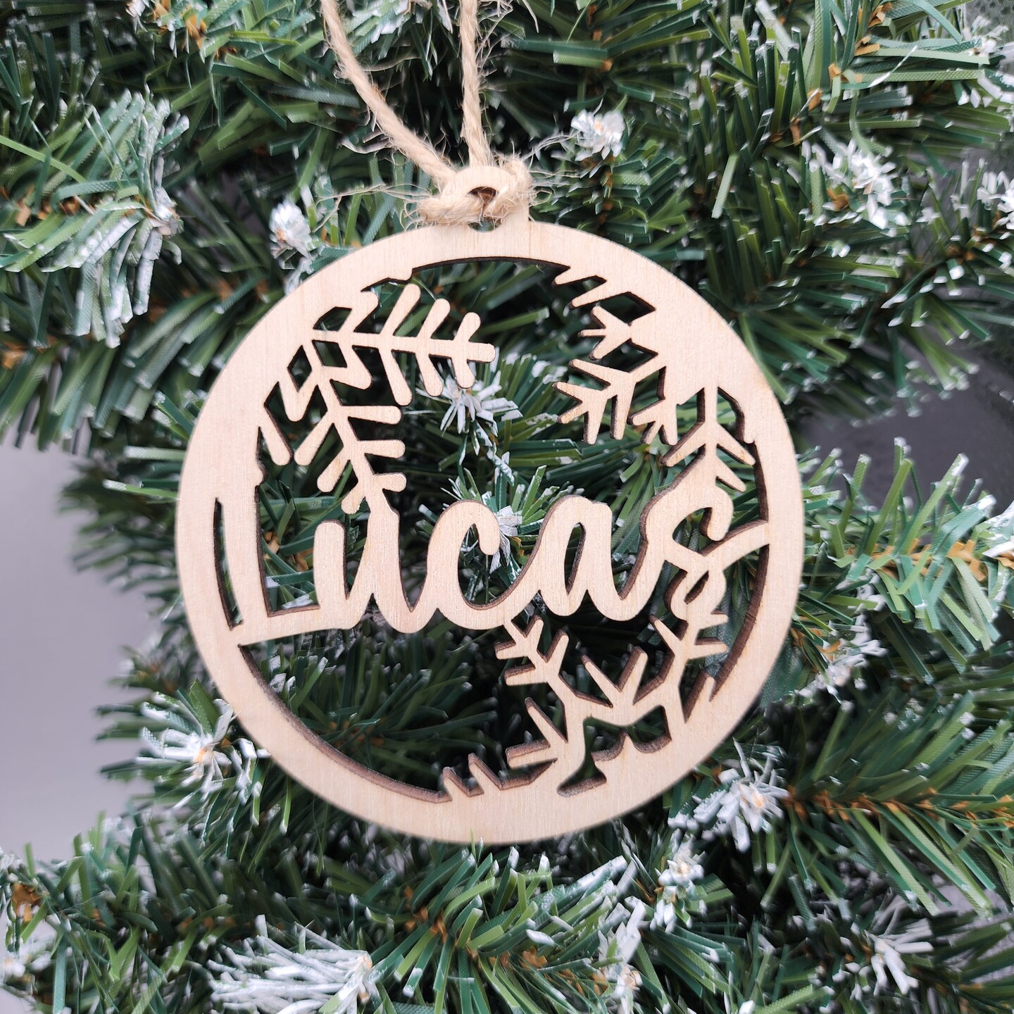 Personalized snowflake ornament first name Wooden name ornament ...
