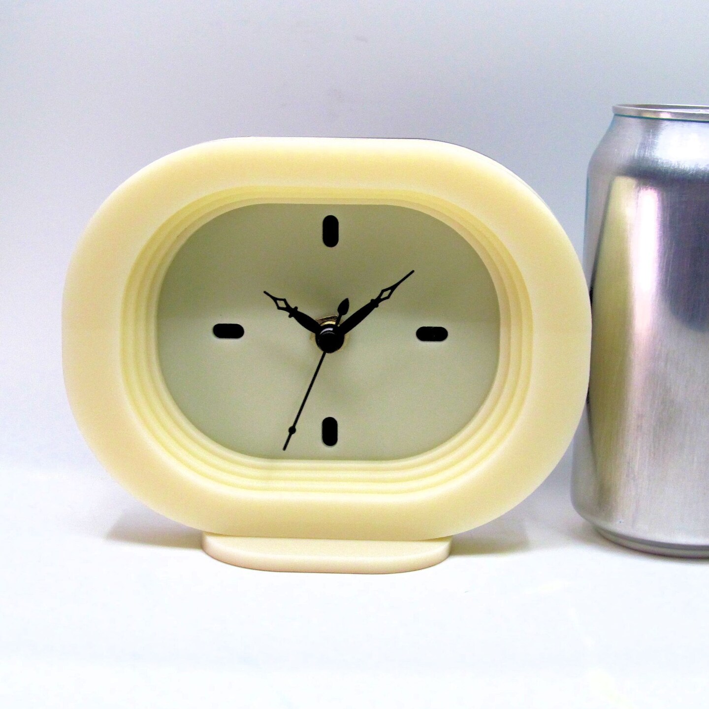 Mid-Century Modern Style Mini Table Clock, Handmade, 1950's, Made in ...