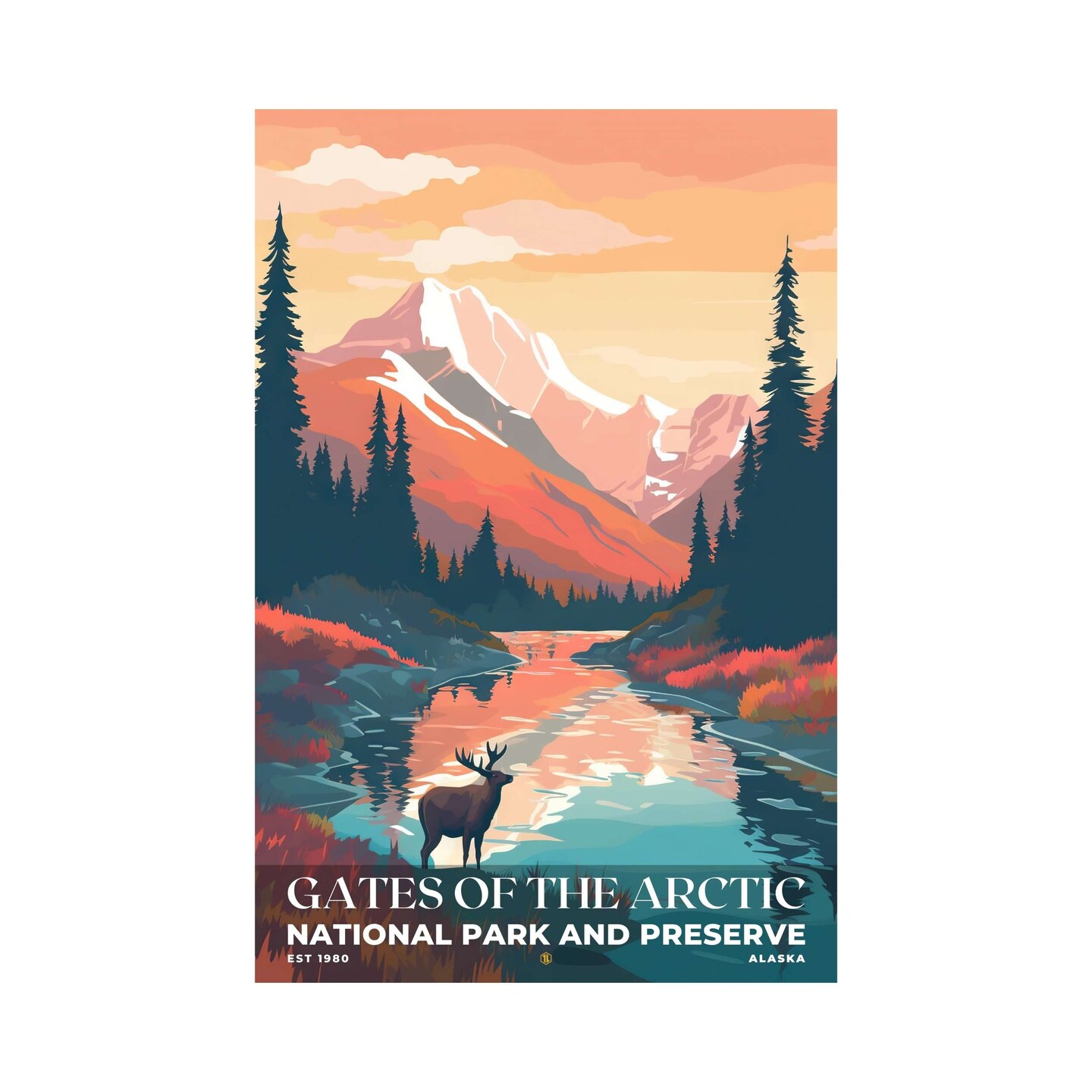 Gates of the Arctic National Park and Preserve Poster, Travel Art ...