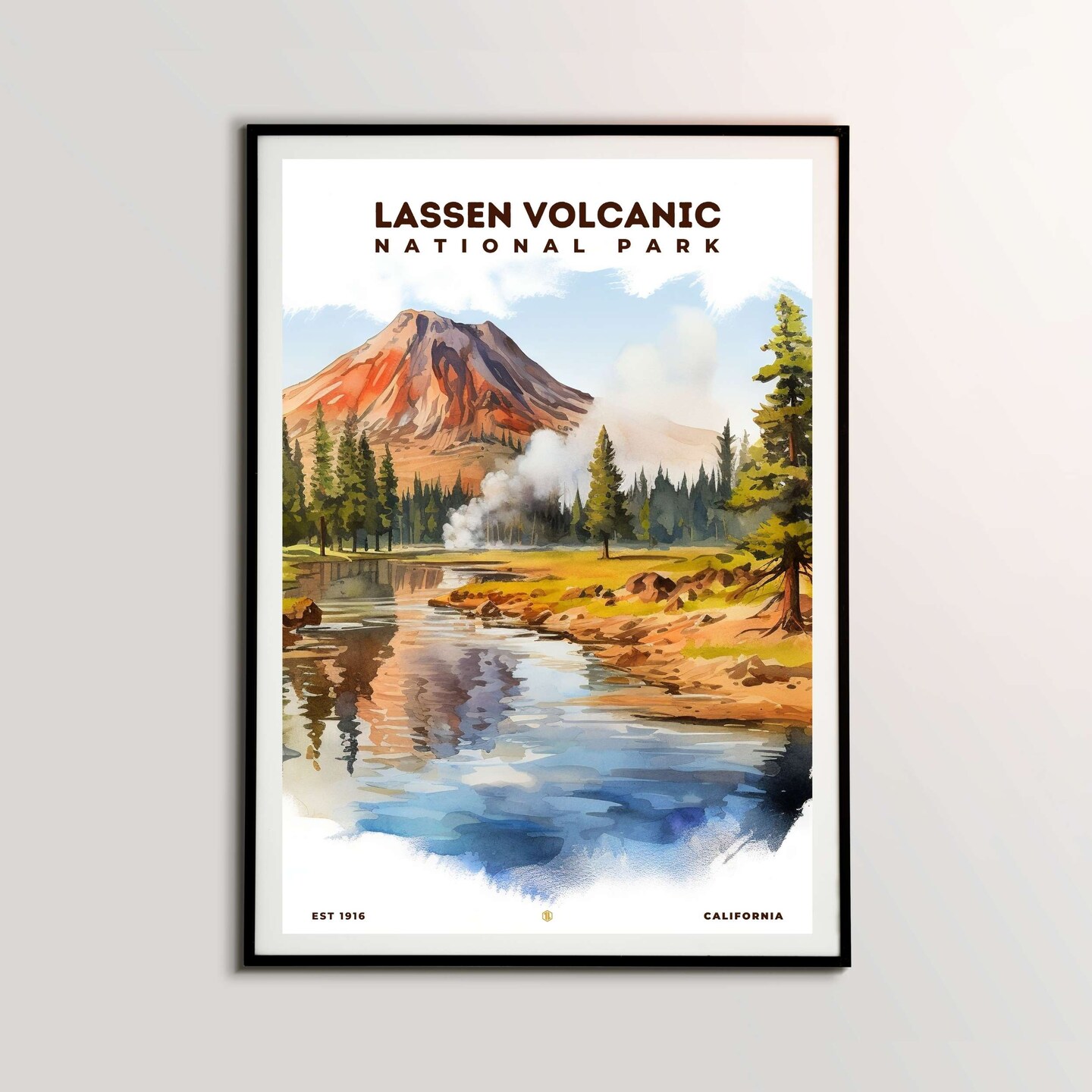 Lassen Volcanic National Park Poster, Travel Art, Office Poster, Home ...
