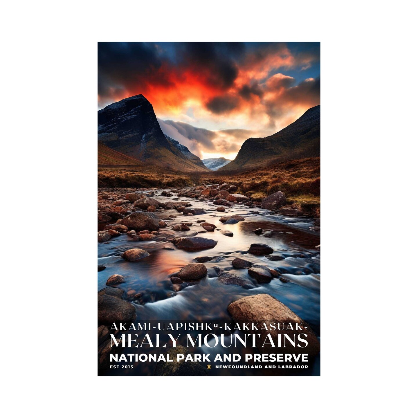 Mealy Mountains National Park Reserve Poster, Travel Print, Office ...