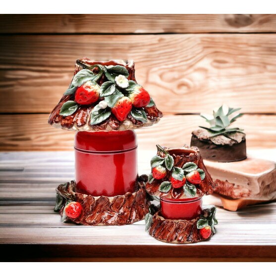 Ceramic Large Strawberry Candle Holder Shade And Base Home Decor ...