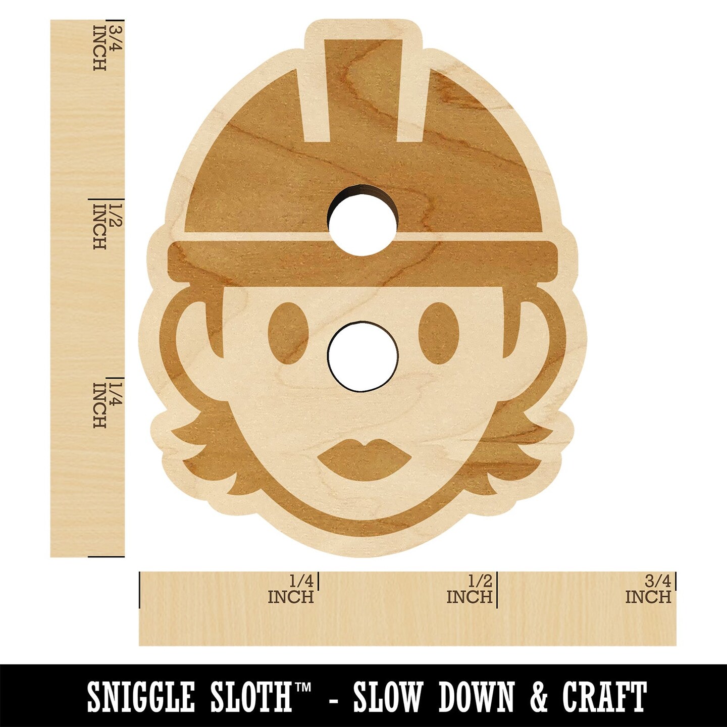 Occupation Construction Worker Builder Woman Icon Wood Buttons for ...
