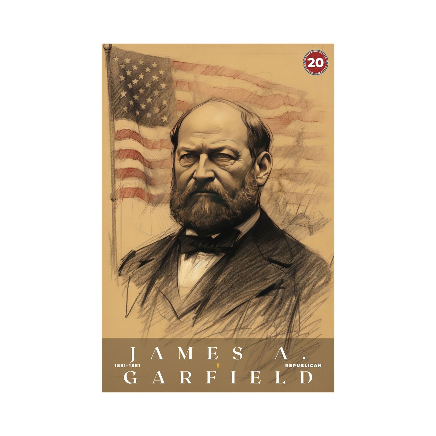 James A. Garfield Poster, US President Print, Office Poster, Home Decor ...