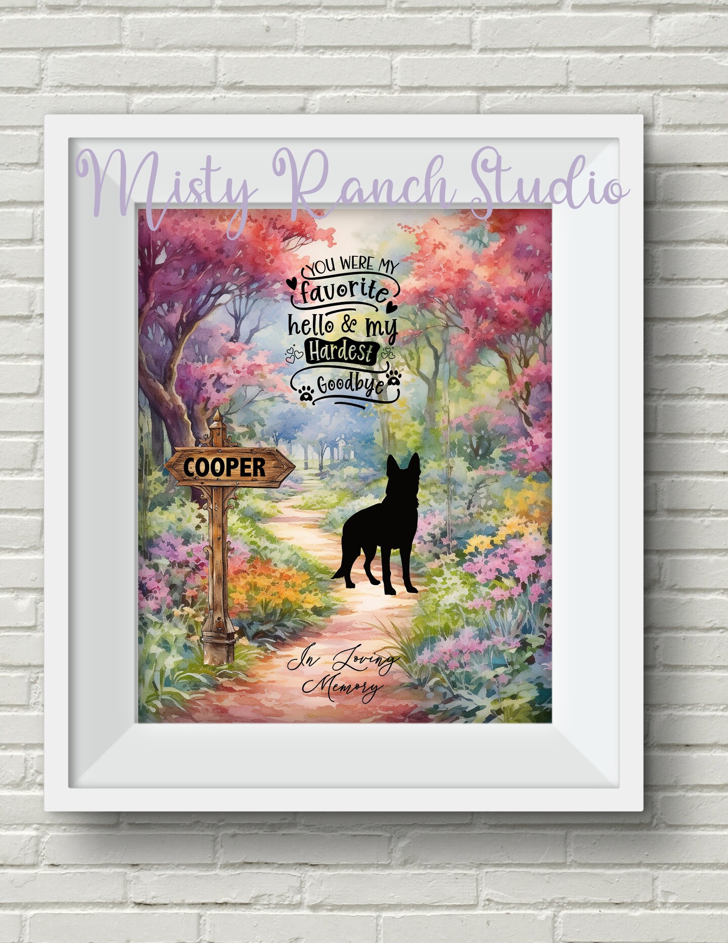 Dog Cat Pet Memorial Print "You Were My Favorite Hello, My Hardest ...