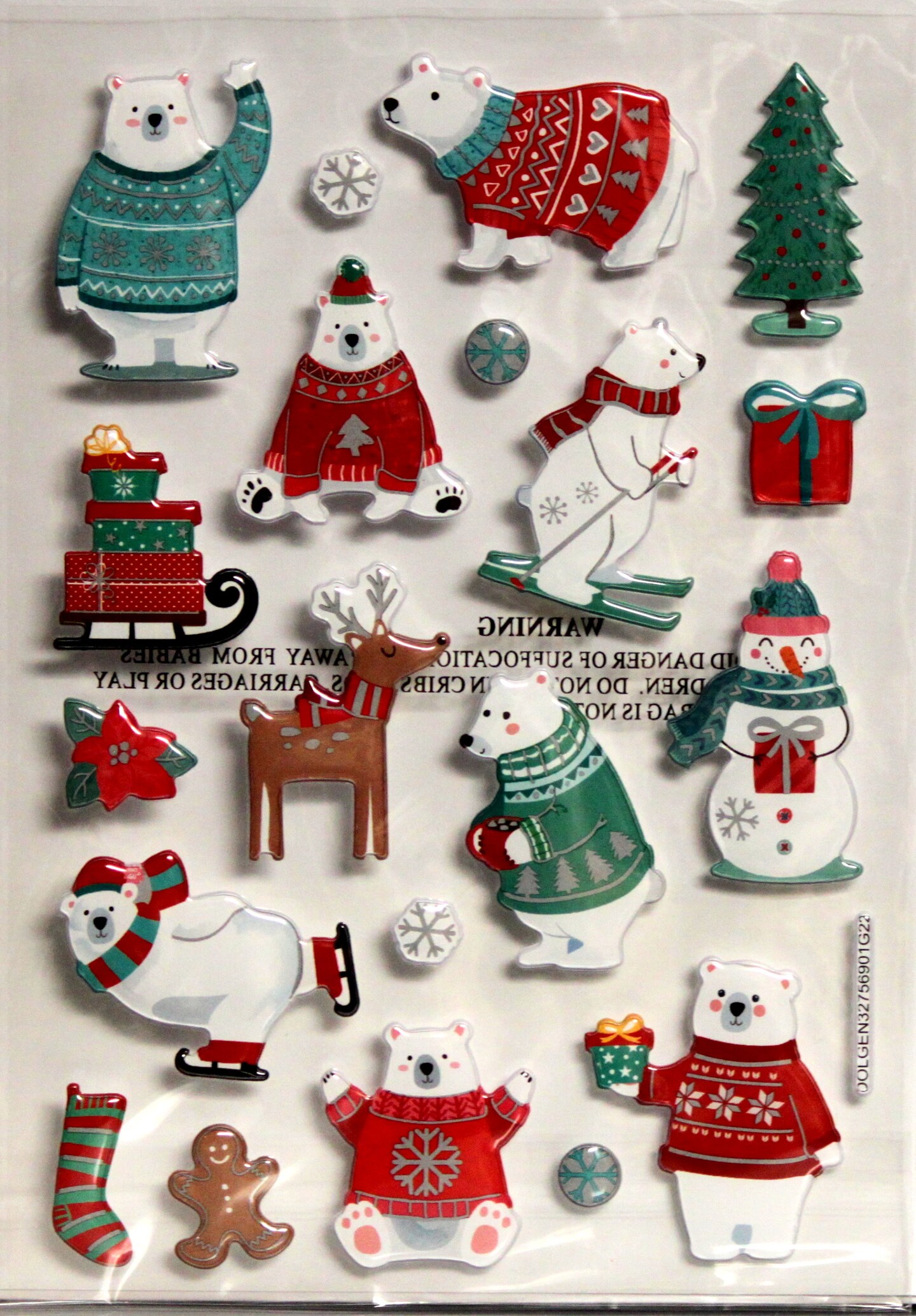 Designer Christmas Polar Bears Puffy Dimensional Stickers | Michaels