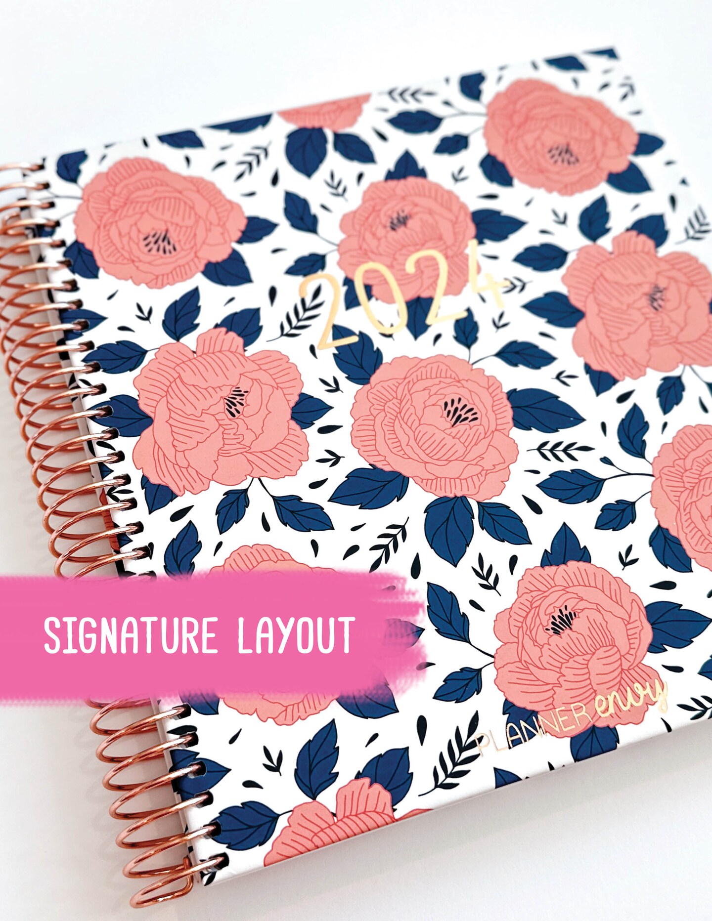 2024 Planner - Signature Layout - "Navy & Pink Floral" (#024) | Michaels