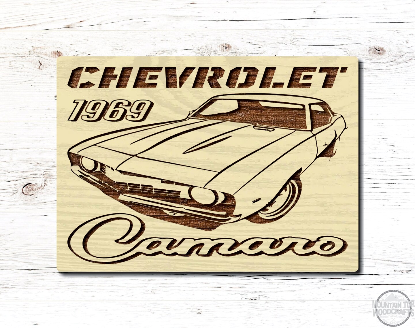 1969 Chevrolet Camaro Muscle Car Wooden Sign Plaque Laser Engraved ...