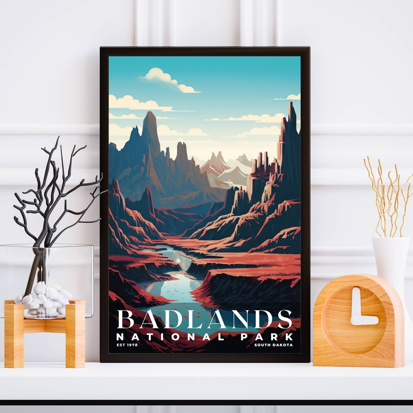 Badlands National Park Poster, Travel Art, Office Poster, Home Decor ...
