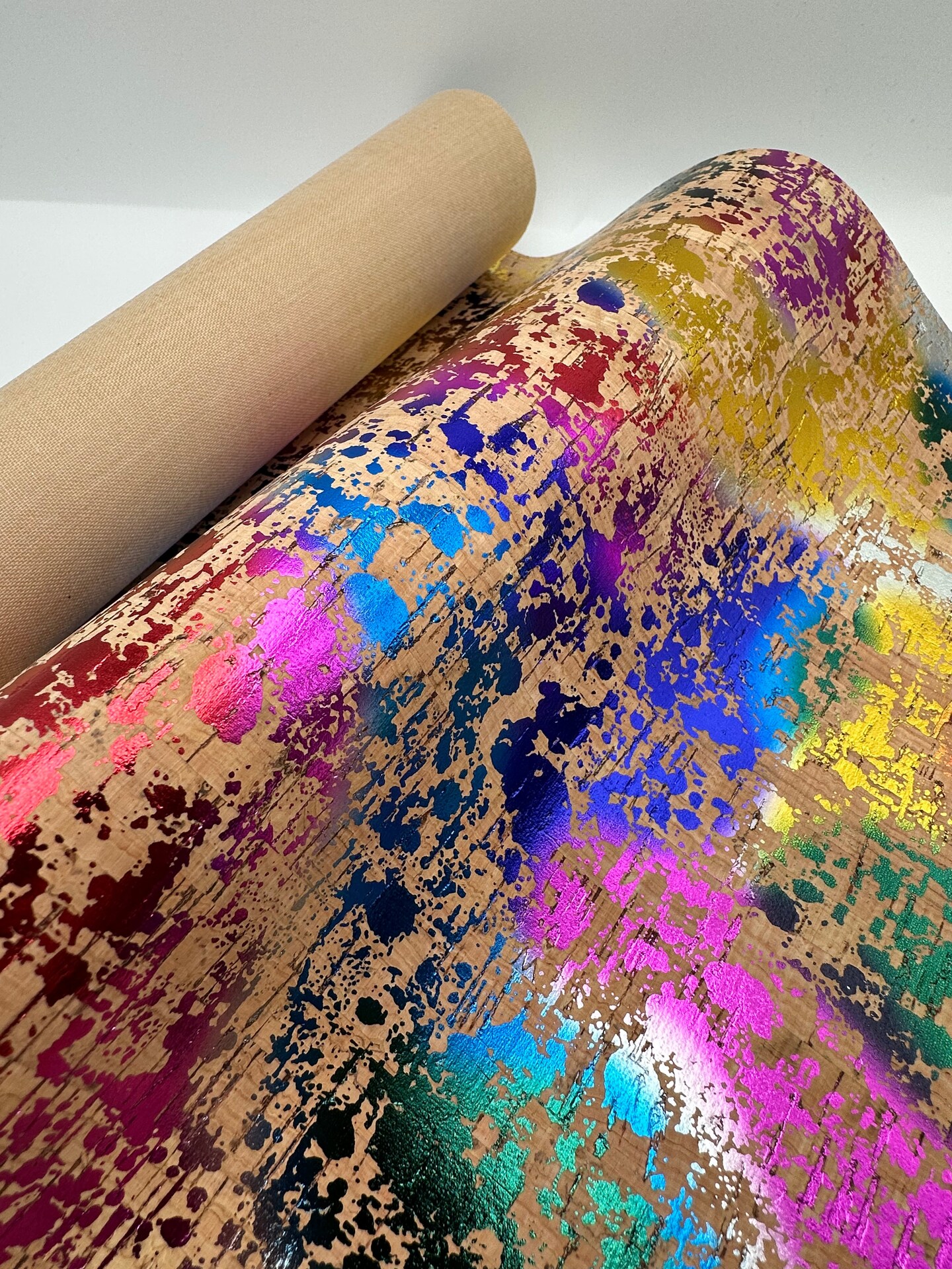 Rainbow Foil splatter Natural Cork | Michaels
