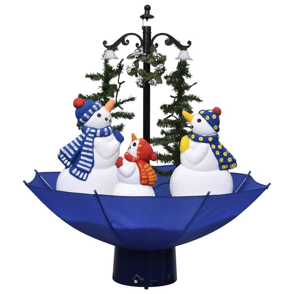 Snowing Christmas Tree with Umbrella Base Blue 2 ft PVC | Michaels