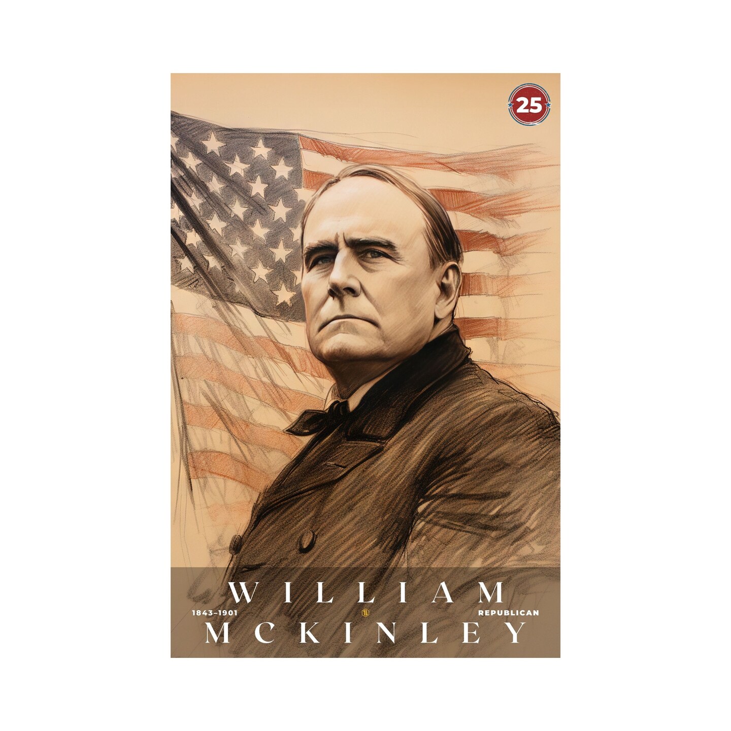 William McKinley Poster, US President Print, Office Poster, Home Decor ...