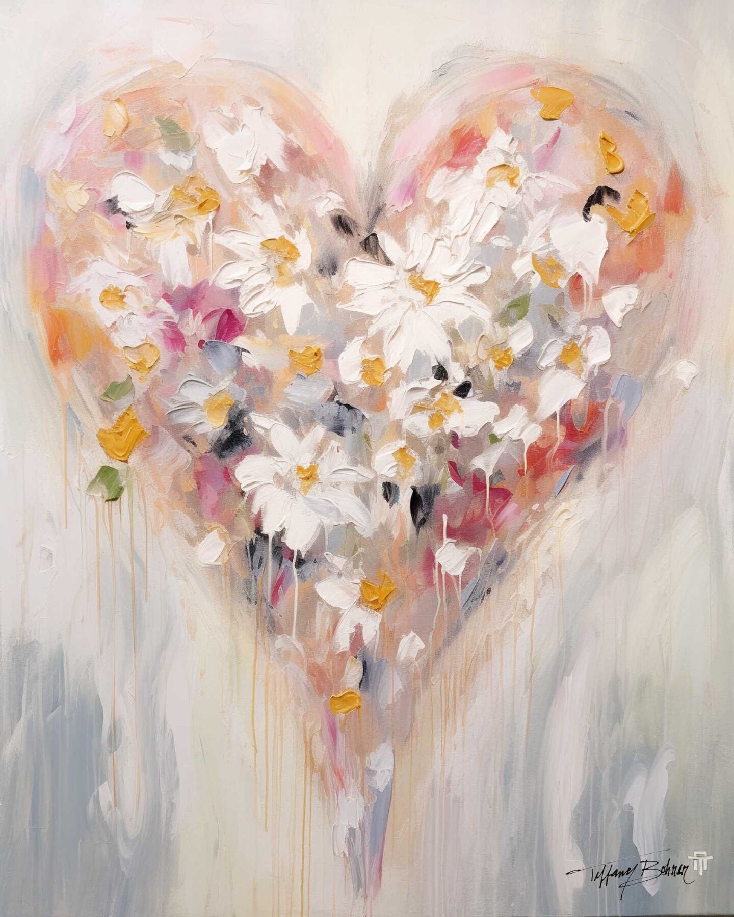 Wildflower Prayer Heart - Giclee Fine Art Print on Heavy Fine Art Paper ...