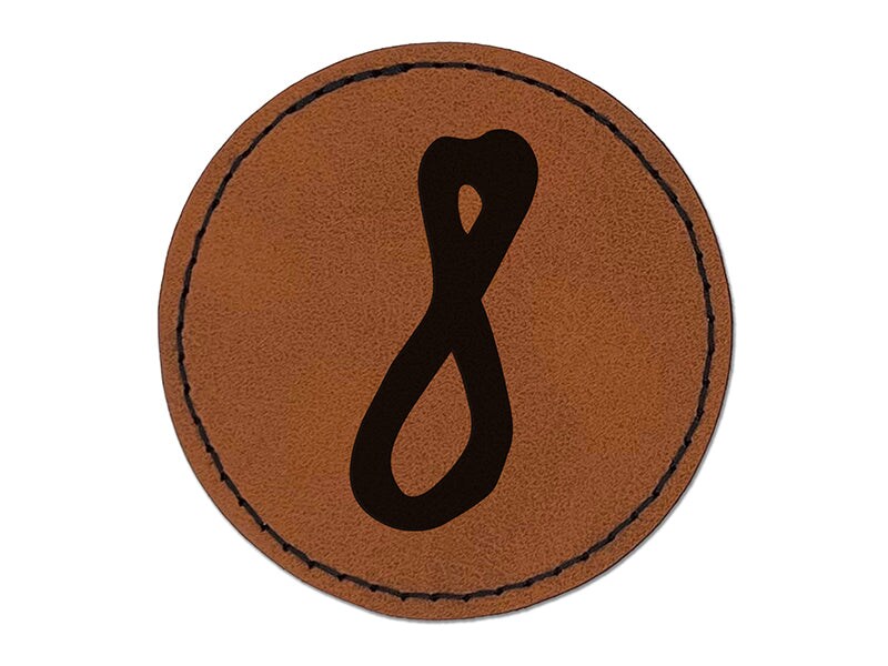 Number 8 Eight Felt Marker Font Round Iron-On Engraved Faux Leather ...