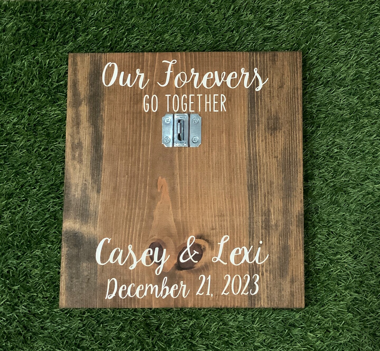 Our Forevers go together, custom sign to use in a lock ceremony, lock ...