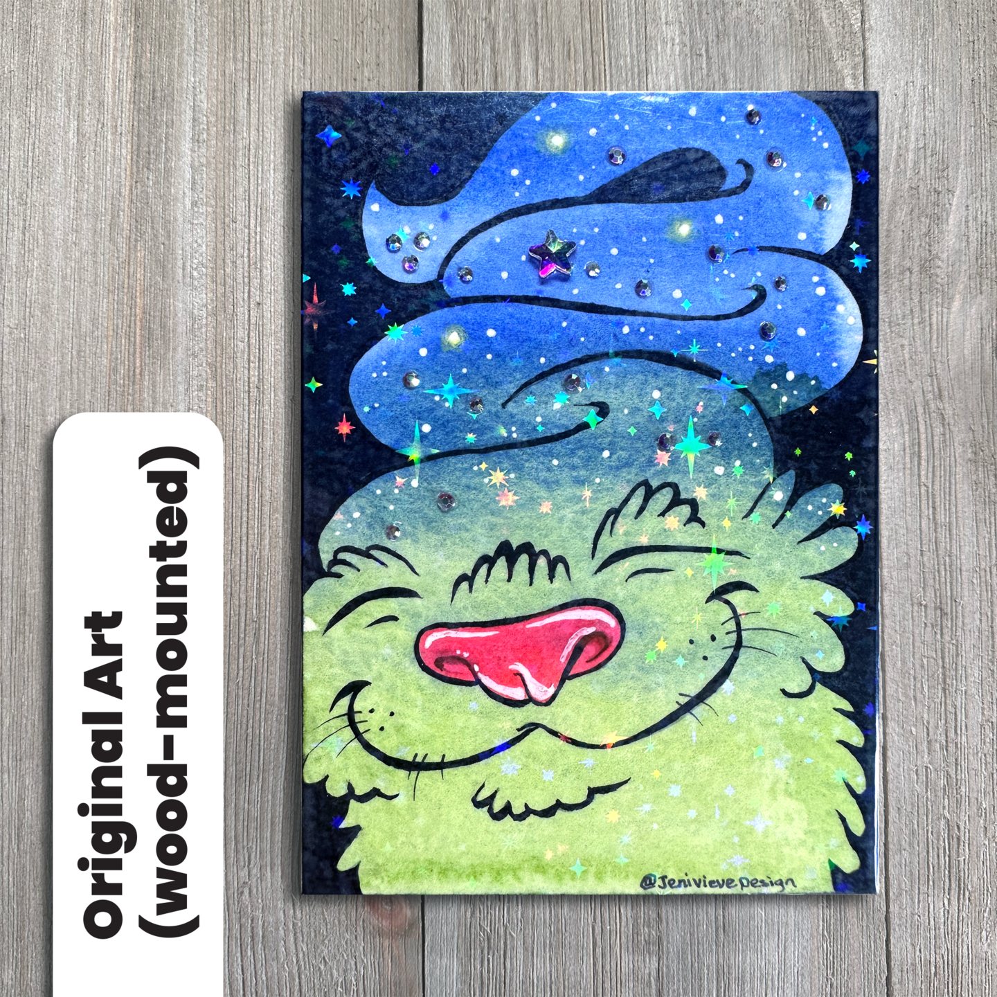 Art ORIGINAL: Happy Furry Fluff Monster "Sweet Dreams" Drawing ...