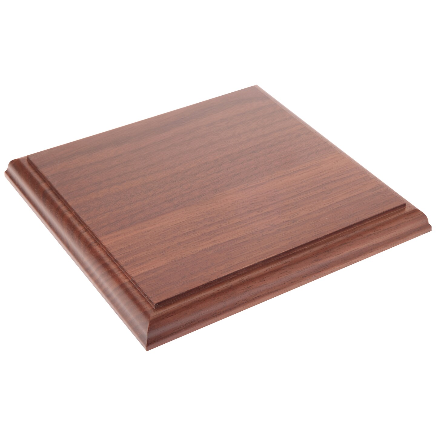 Plymor Solid Walnut Square Wood Display Base with Ogee Edge, 7.875" W x ...