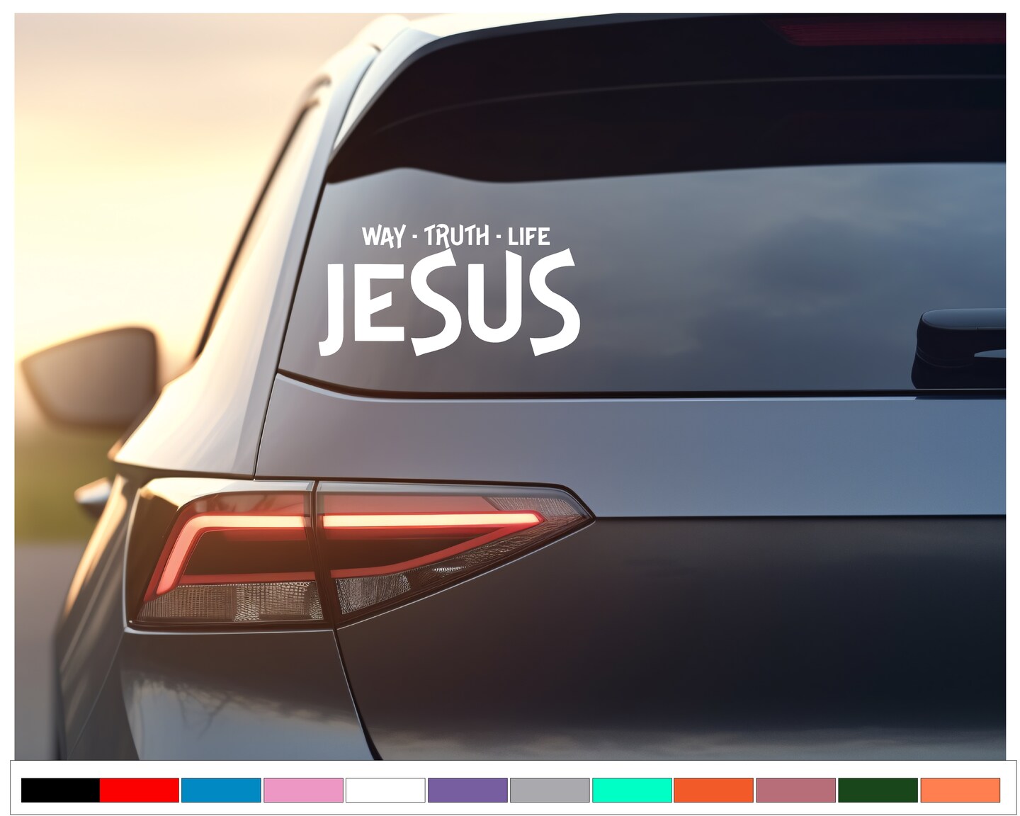 Jesus Way Truth Life Christian Window Decal | Christian Decal ...
