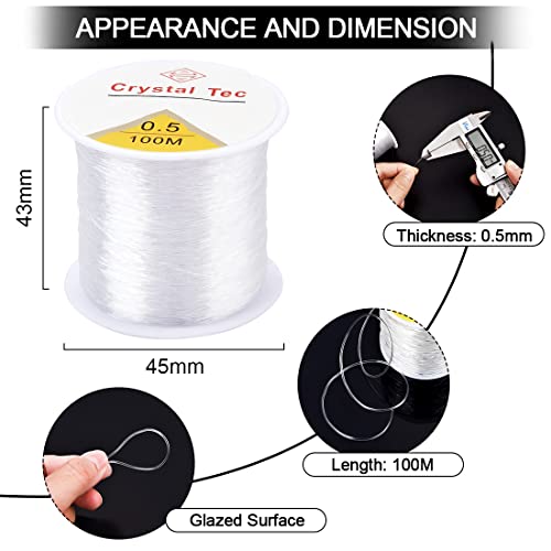 0.5mm Elastic Cord Beading Threads Stretch String Fibre Crafting Cords ...
