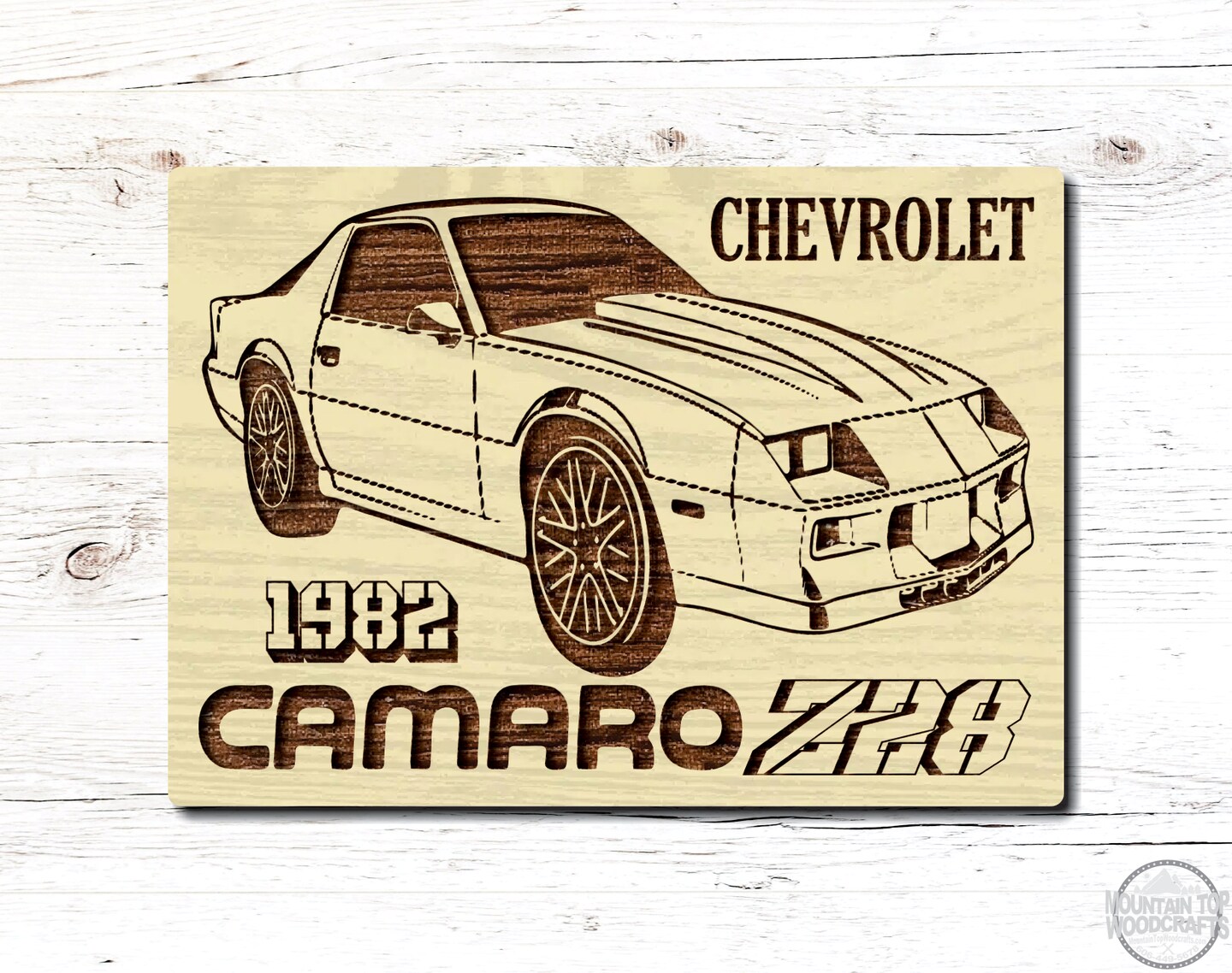 1982 Chevrolet Camaro Z28 Muscle Car Wooden Sign Plaque Laser Engraved ...