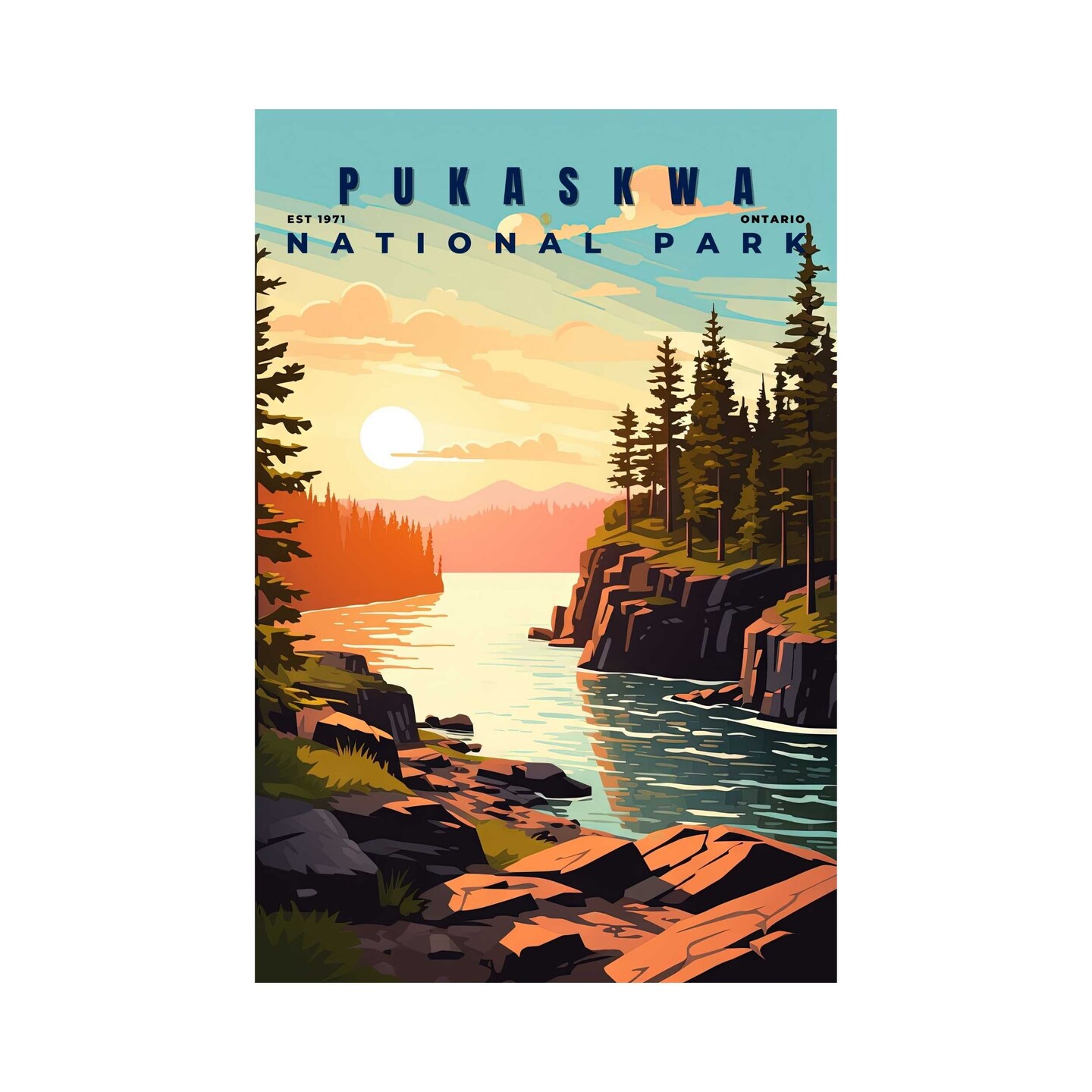 Pukaskwa National Park Poster, Travel Print, Office Poster, Home Decor ...