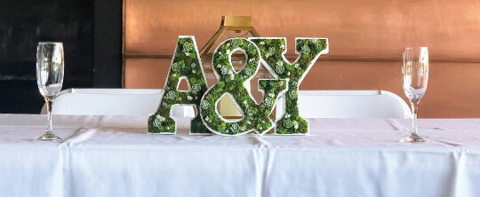 Wood Moss Letters, Set Of Three, Wood Monogram, Personalized Initials ...
