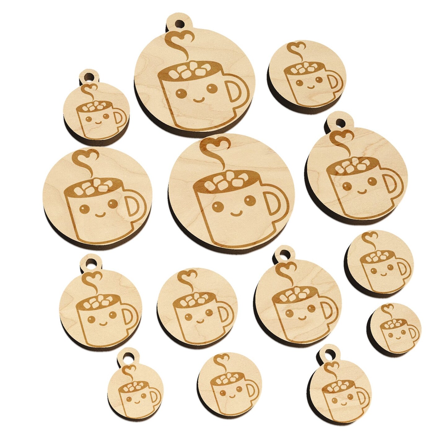 Cute Kawaii Hot Chocolate Mini Wood Shape Charms Jewelry DIY Craft ...