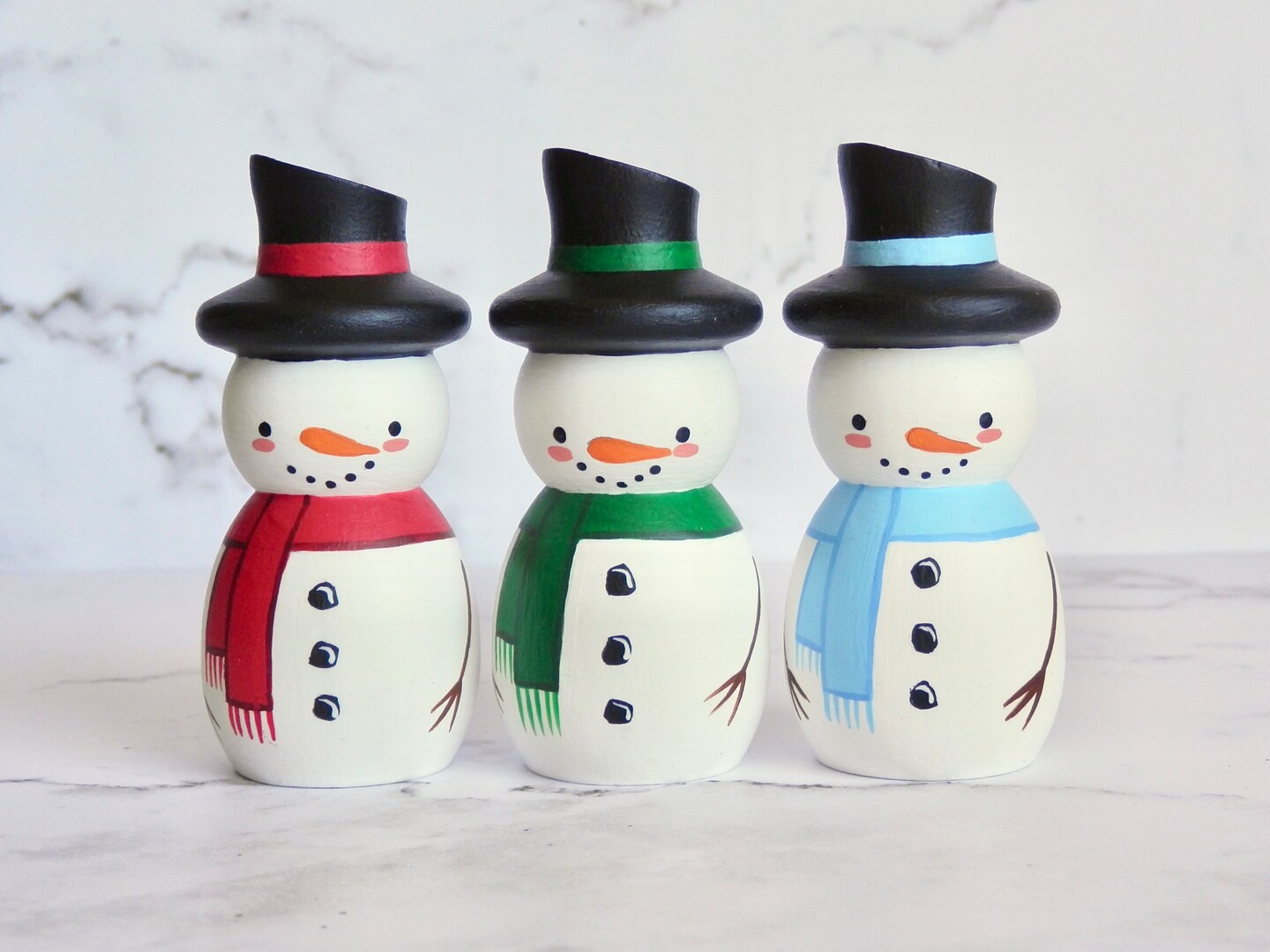Snowman Peg Doll | Wooden Christmas Ornament | MakerPlace by Michaels