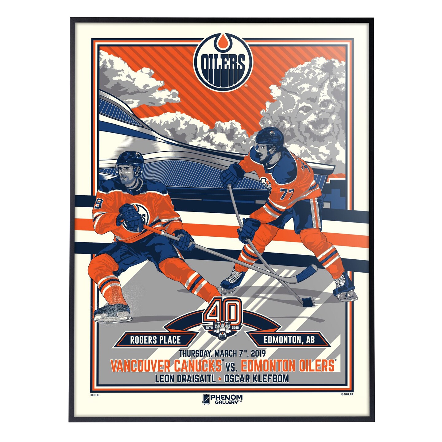 Phenom Gallery Edmonton Oilers 40th Anniversary 4 of 4 Deluxe Framed ...
