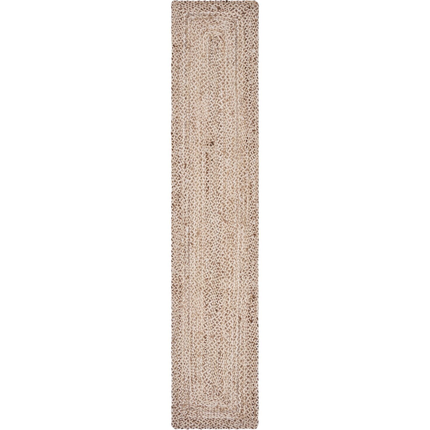 Laddha Home Designs 80" Brown and Cream Hand Woven Braided Rectangular ...