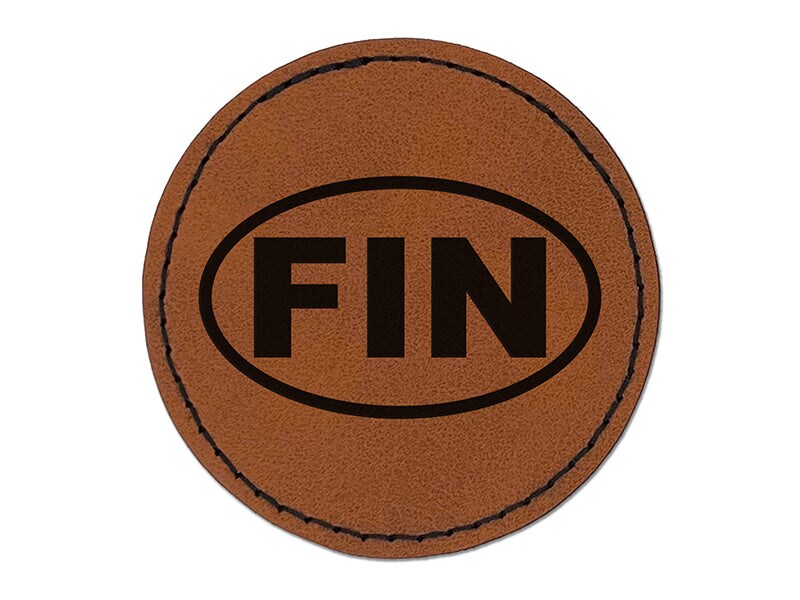 Finland FIN Round Iron-On Engraved Faux Leather Patch Applique - 2.5 ...