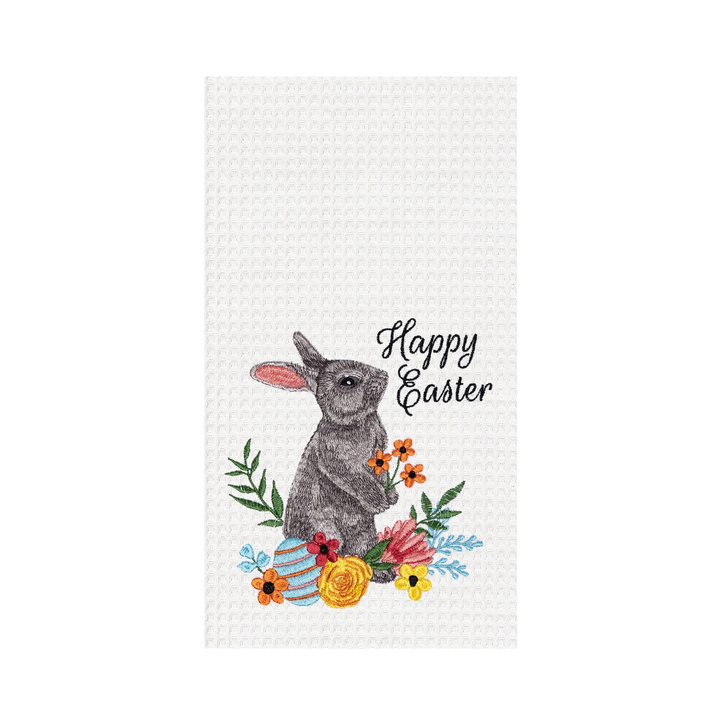 "Happy Easter" Bunny Rabbit Spring Theme Kitchen Dishtowel | Michaels