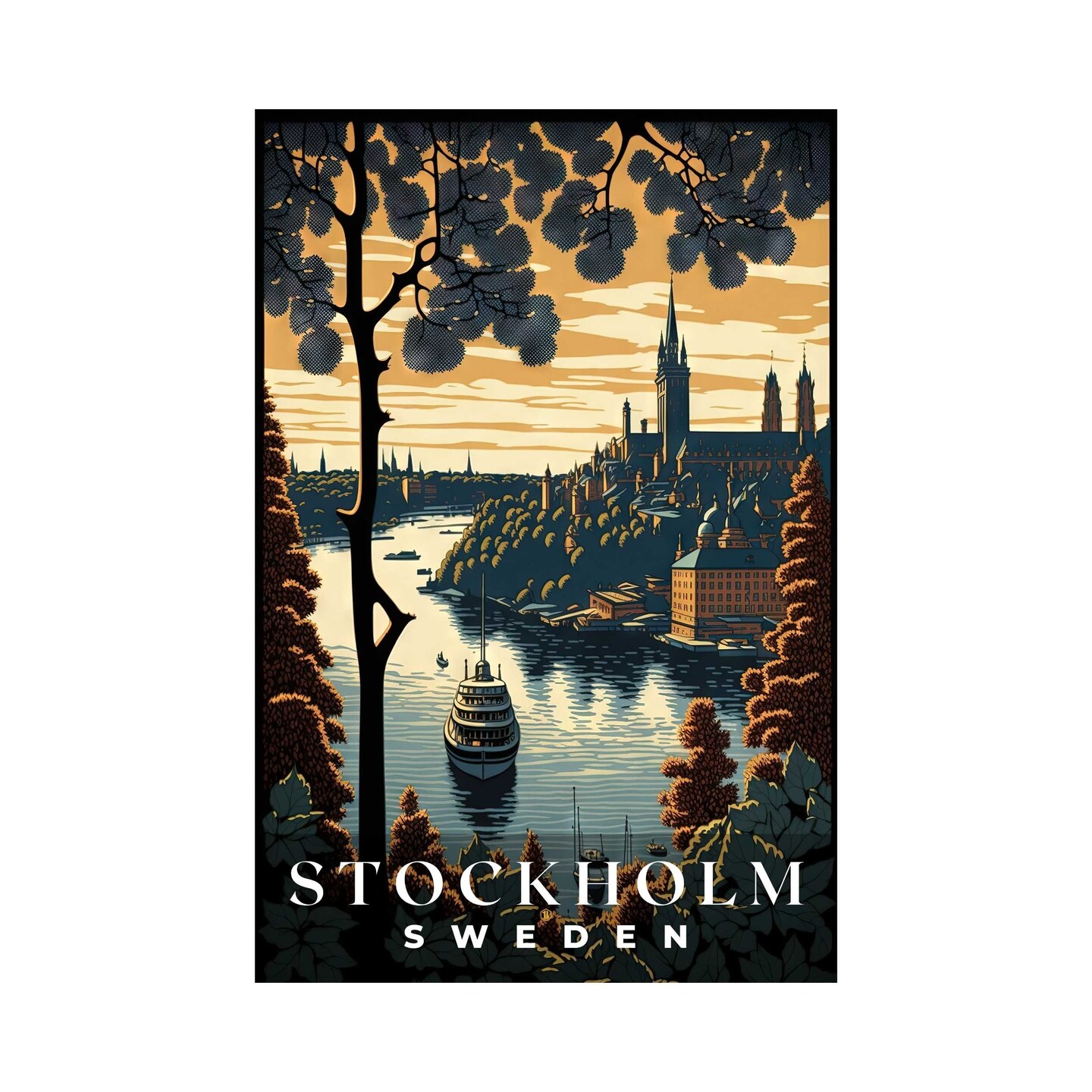Stockholm Poster, World Travel Print, Office Poster, Home Decor | S1 ...