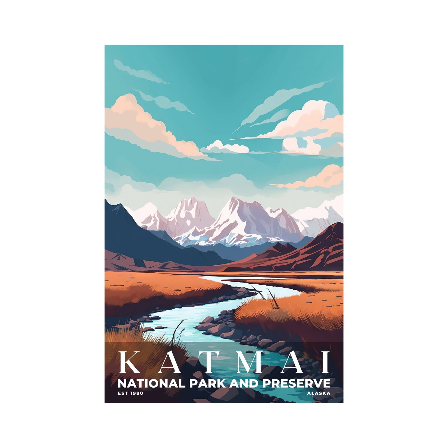 Katmai National Park and Preserve Poster, Travel Art, Office Poster ...