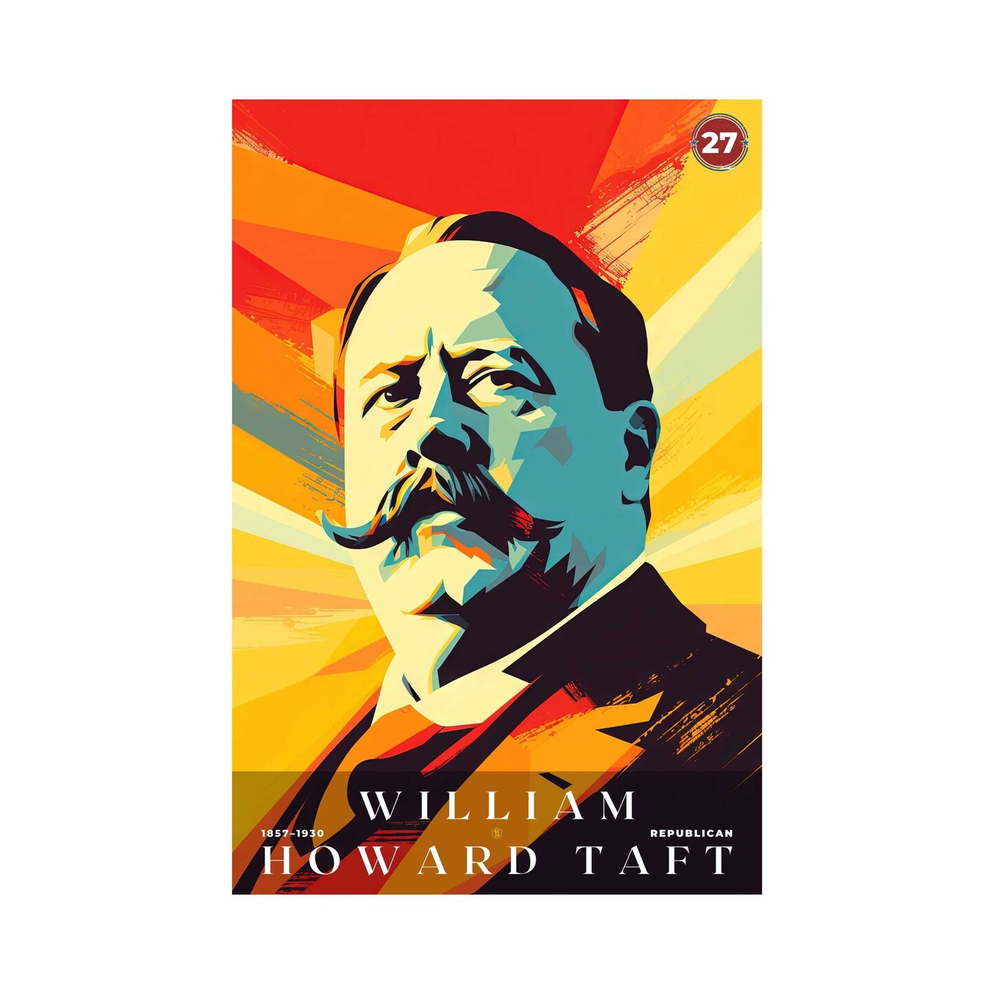 William Howard Taft Poster, US President Print, Office Poster, Home ...