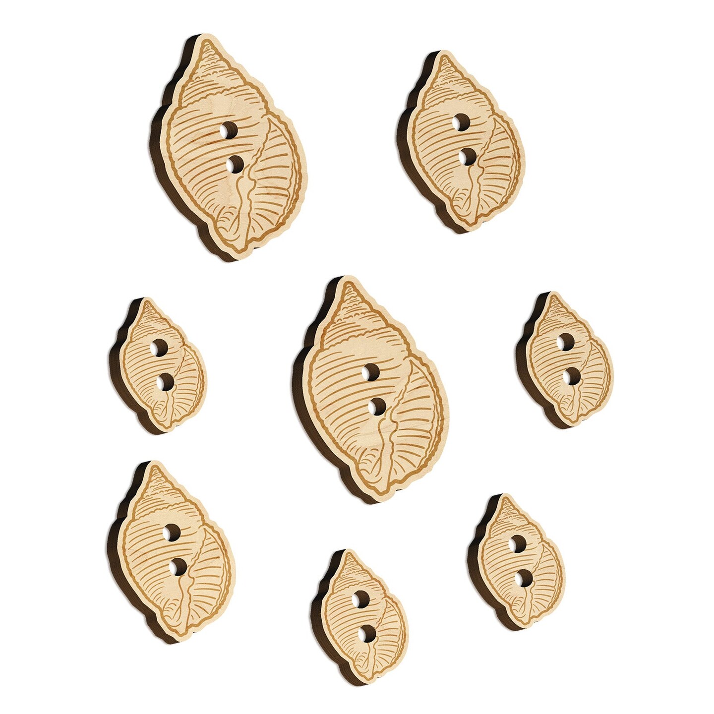 Nutmeg Shell Seashell Beach Wood Buttons for Sewing Knitting Crochet ...