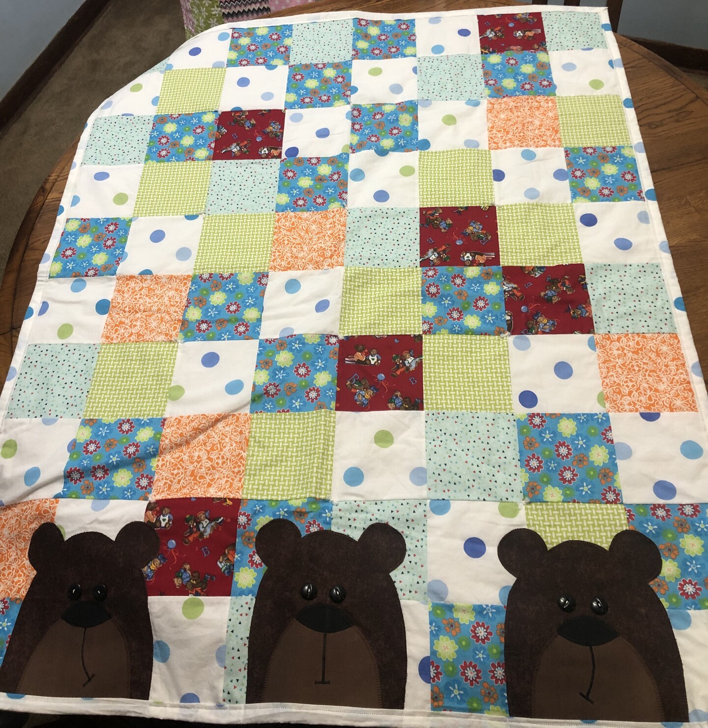 Patchwork and Bears Tied Quilt | MakerPlace by Michaels