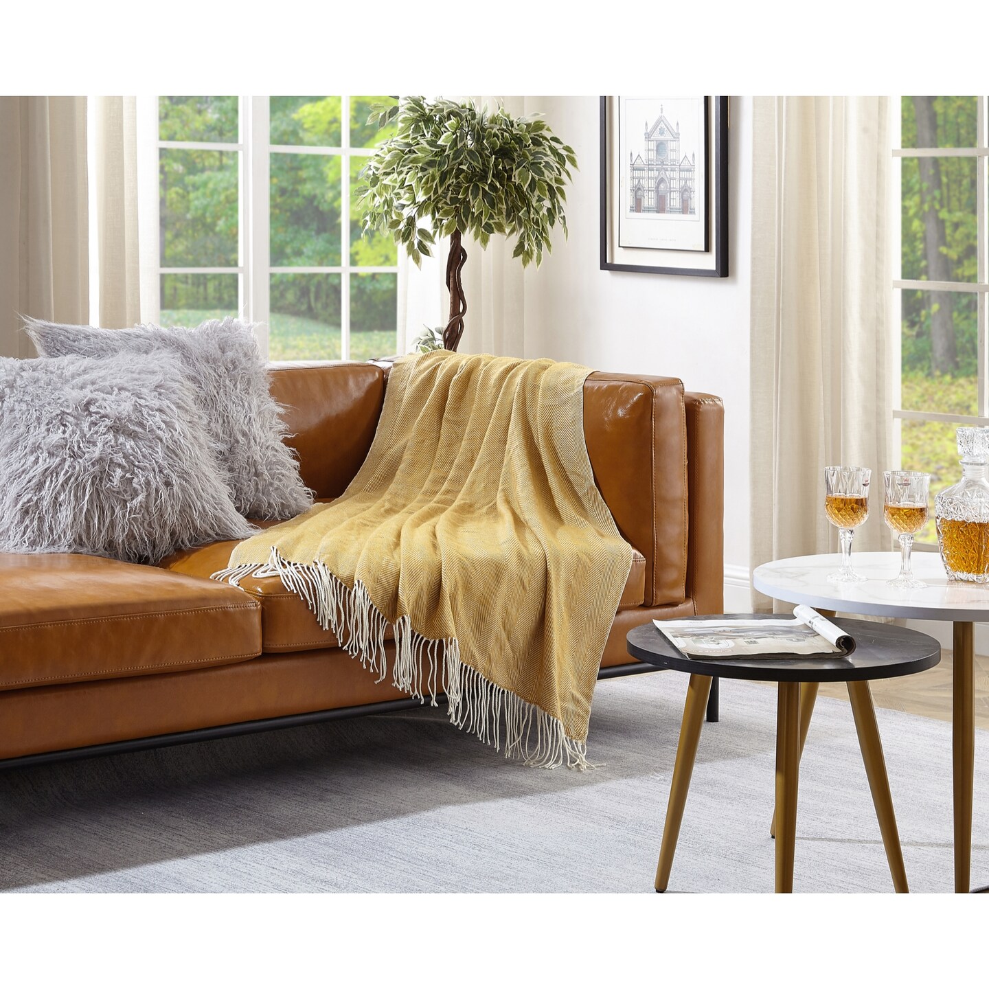 Britney Faux Cashmere Fringe Throw | Michaels