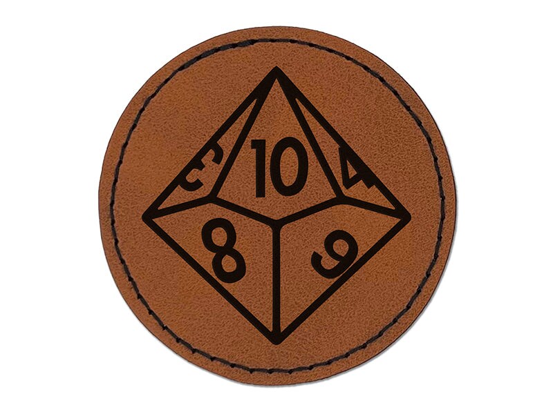 D10 10 Sided Gaming Gamer Dice Critical Role Round Iron-On Engraved ...