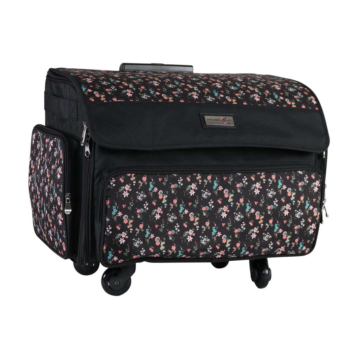 XL 4 Wheel Collapsible Deluxe Rolling Sewing Machine Storage Case ...