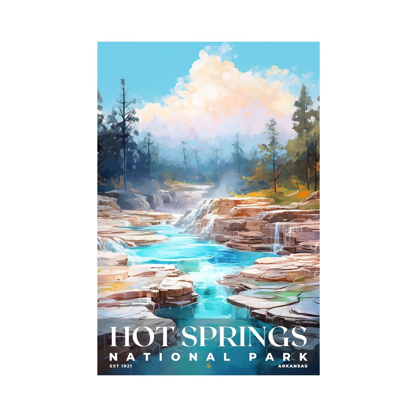 Hot Springs National Park Poster, Travel Art, Office Poster, Home Decor ...
