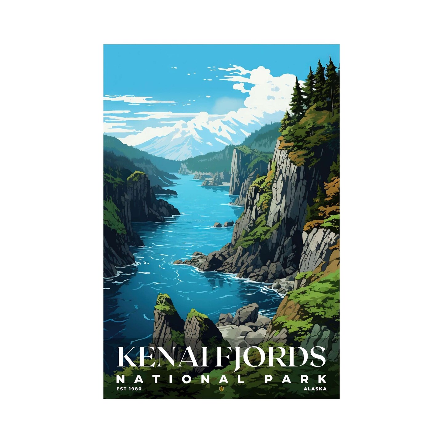 Kenai Fjords National Park Poster, Travel Art, Office Poster, Home ...