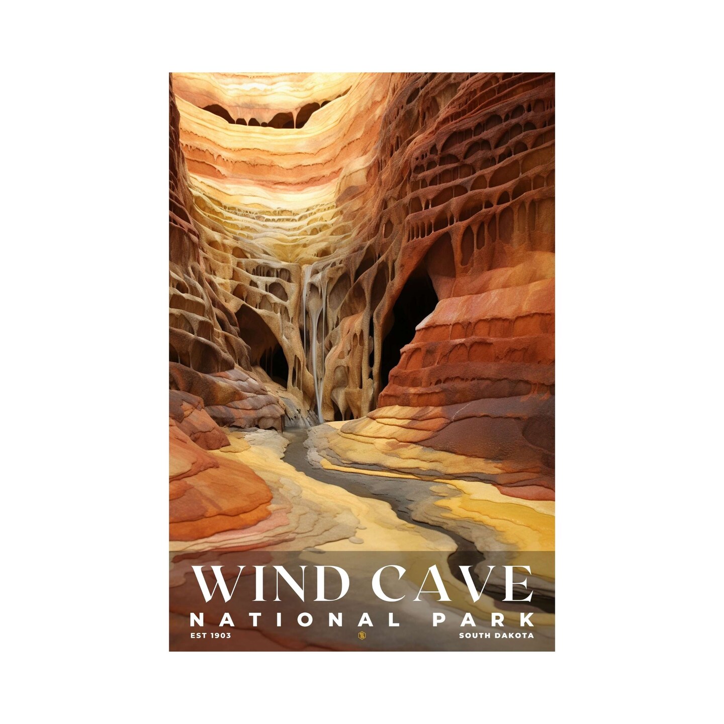 Wind Cave National Park Poster, Travel Art, Office Poster, Home Decor ...