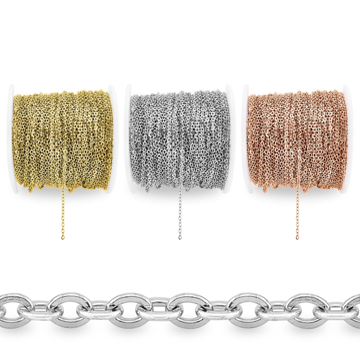 Stainless Steel 2mm Oval Loop Chain 164' Spool 50 meter | Michaels