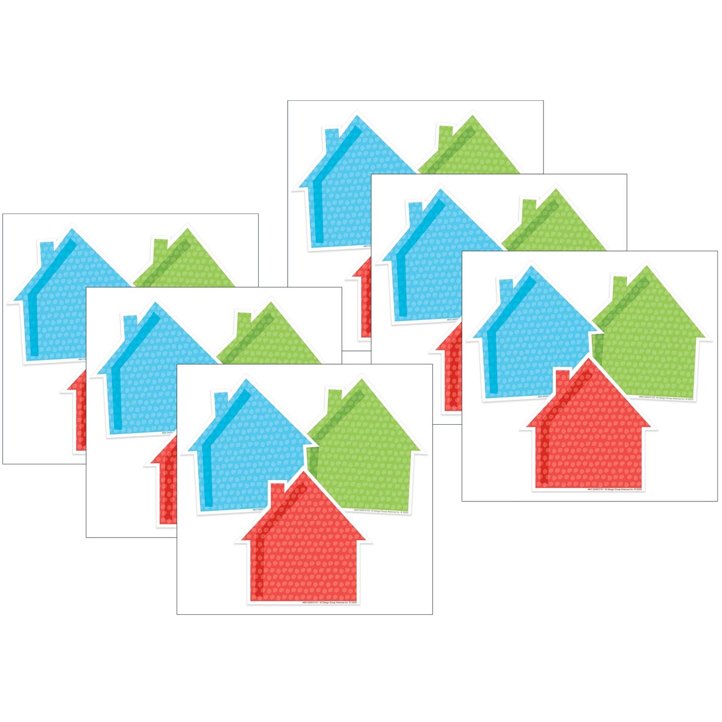 A Teachable Town Assorted Houses Paper Cut-Outs, 36 Per Pack, 6 Packs ...