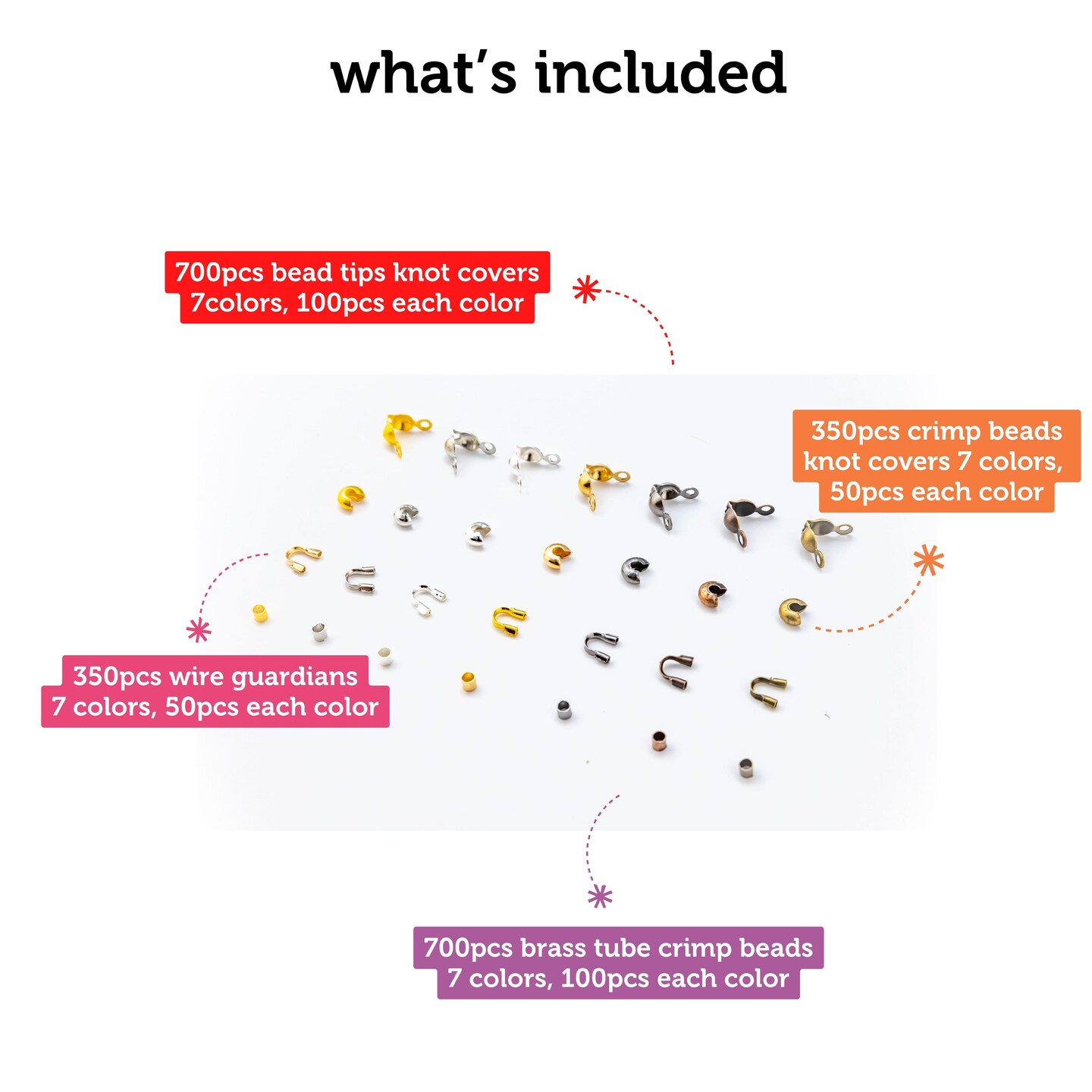 Incraftables Crimp Beads and Covers for Jewelry Making (2100 pcs ...